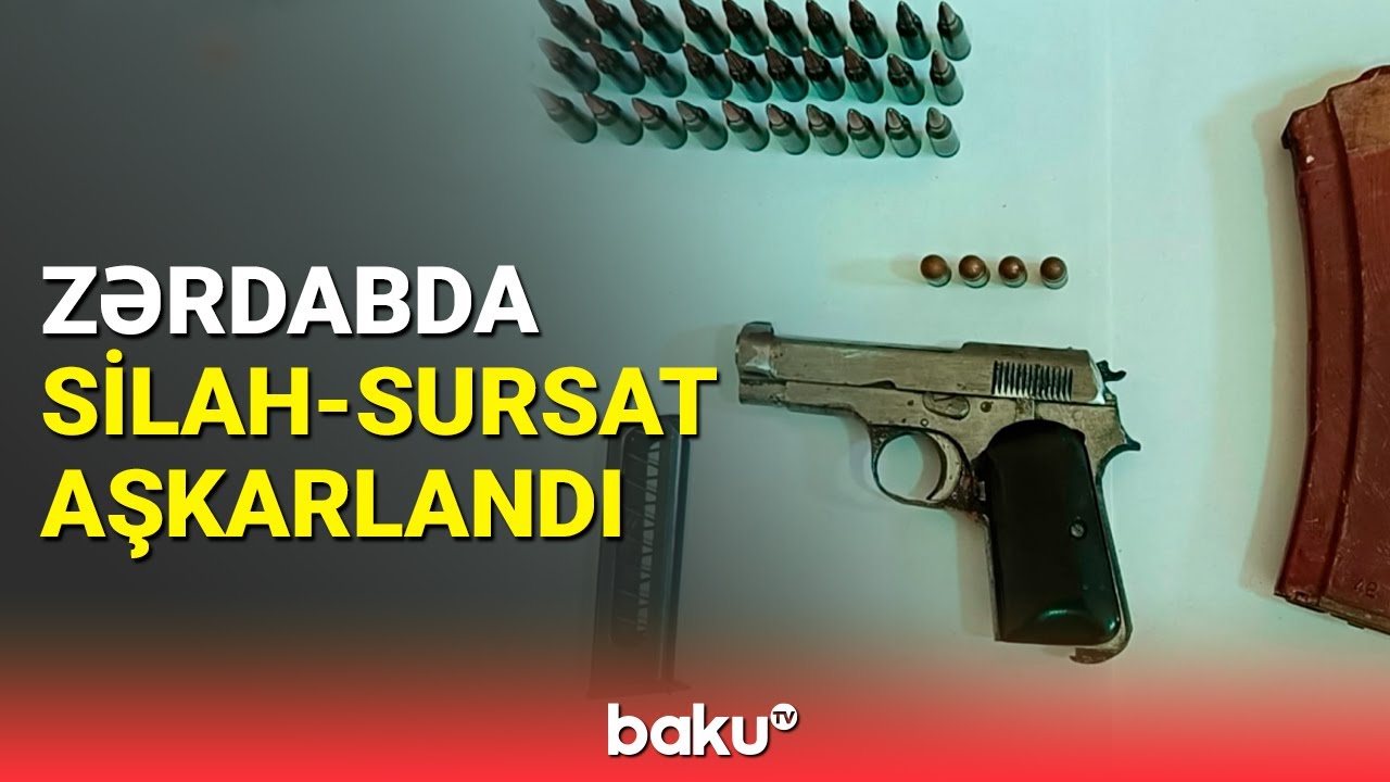 Zərdabda Qarasu çayının sahilindən silah-sursat aşkarlanıb - YouTube