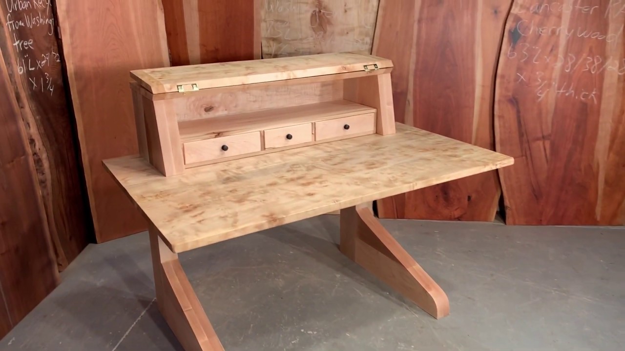 Handmade custom maple desk made from a client's scale model or drawing ...