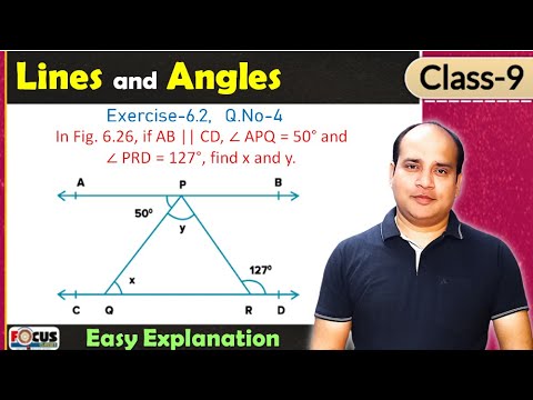 Class 9th Lines and Angles Ex - 6.2 Q4 | In Fig. 6.26, if AB || CD, ∠ ...