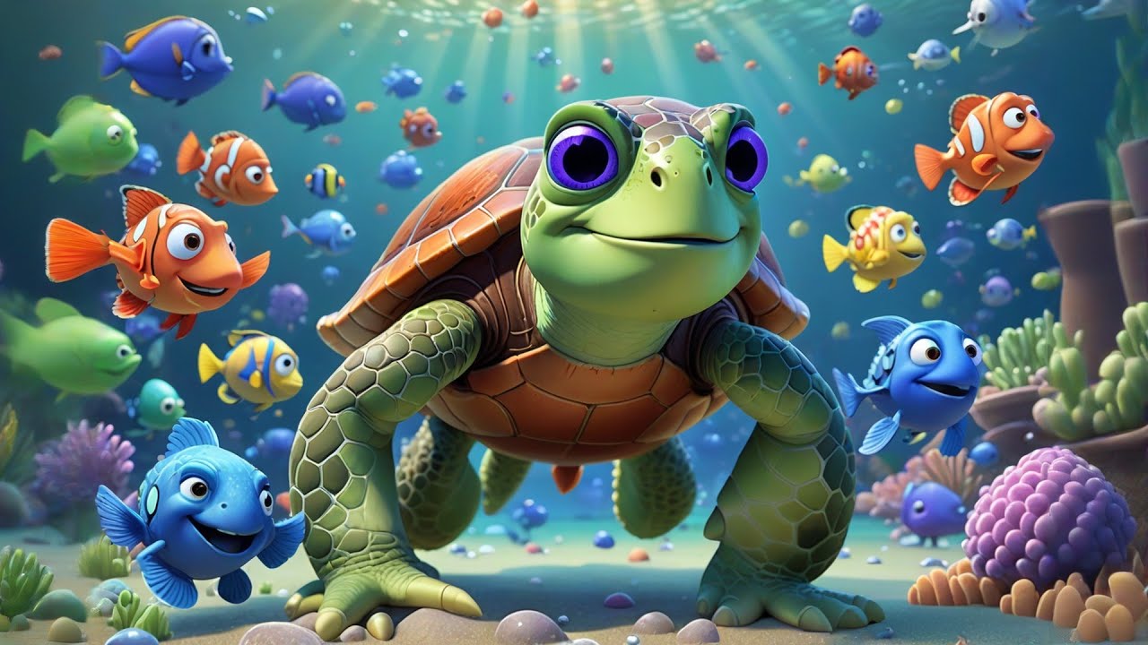 Three Spinning Turtles Wear Sunglasses | Summer Animal Song for Kids ...