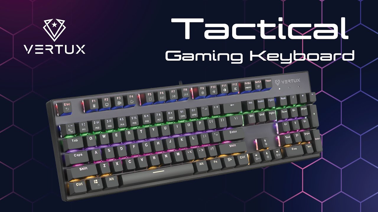 Vertux Tactical Advance Performance Mechanical Keyboard - YouTube