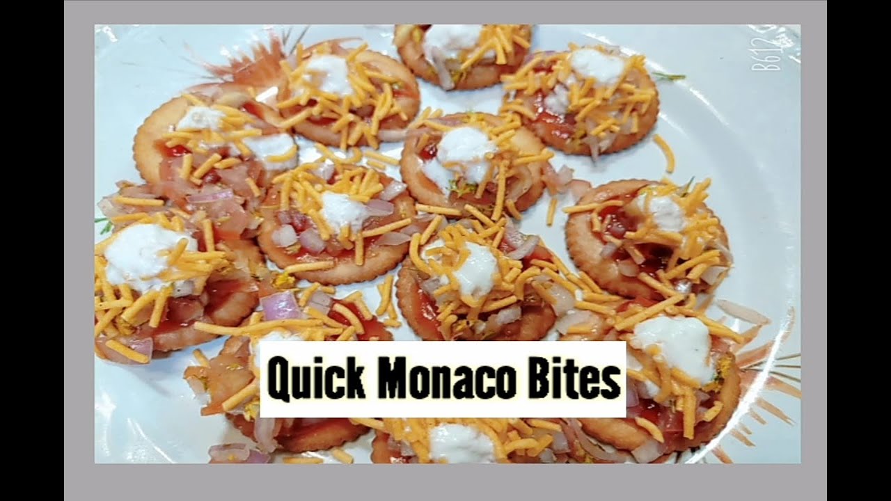 Monaco Bites |. Monaco toppings |5 minutes snacks recipes | - YouTube