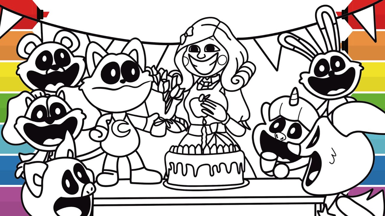 Poppy Playtime Chapter 3 Coloring Pages | Happy Birthday Miss Delight ...