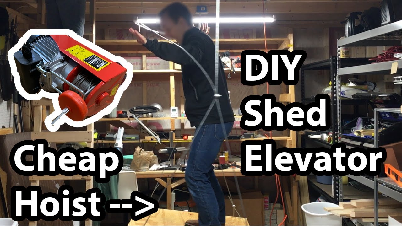 DIY Shed Elevator Made from Cheap Hoist - YouTube