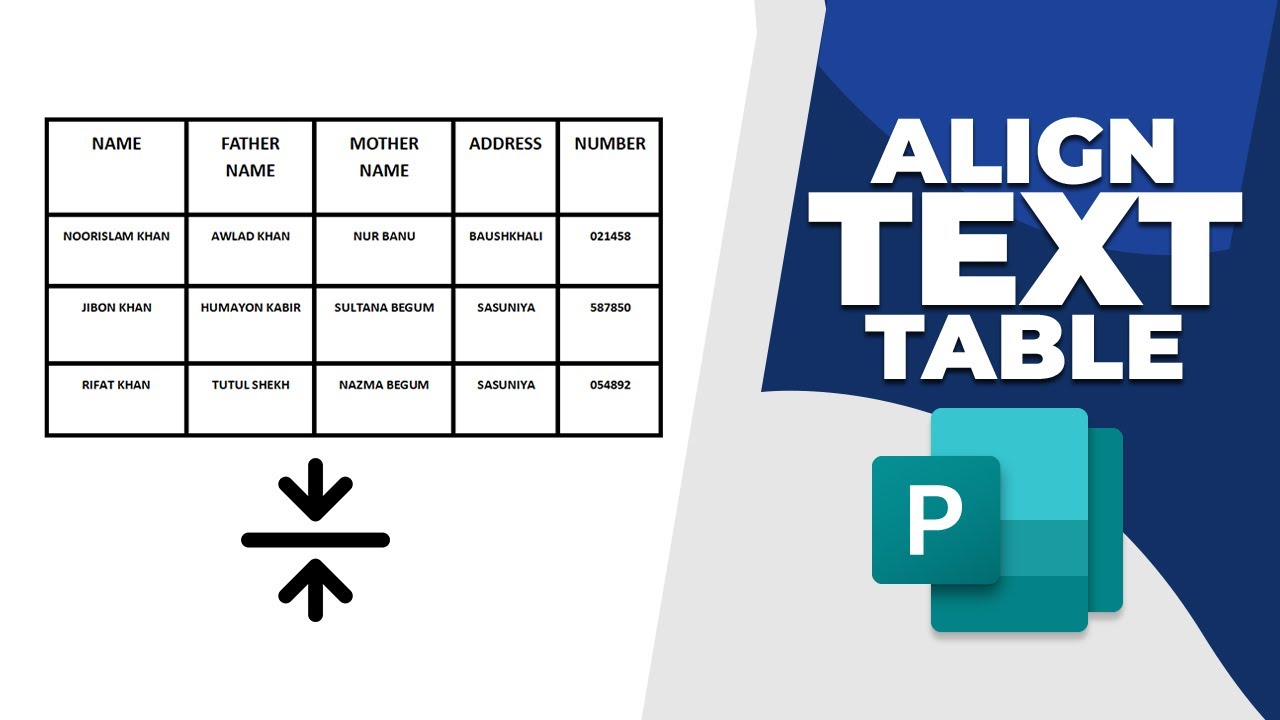 How to align text in a table in Publisher - YouTube