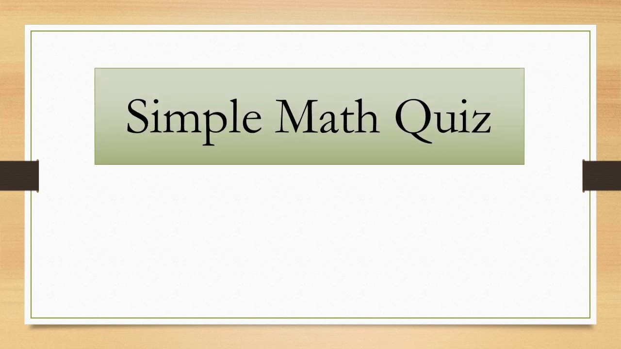 Simple Math Quiz | English Quiz | Educational Quiz - YouTube