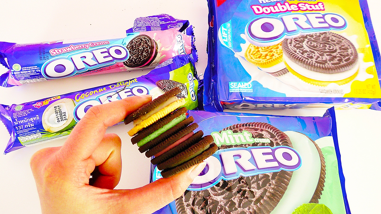 OREO KEKS essen | Eva + Kathi testen coole Sorten | Minze Oreo, Kokos ...