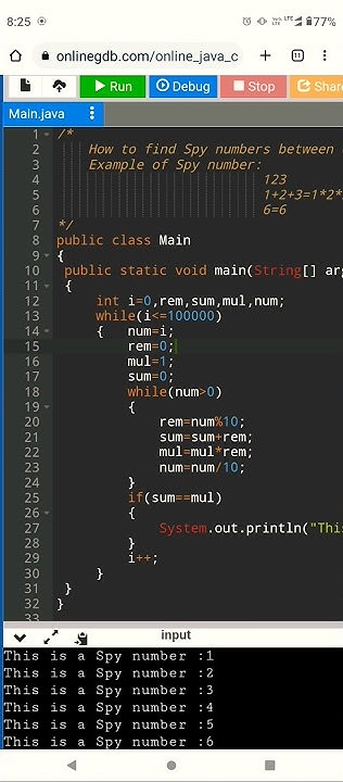 How to find Spy numbers between 0 to 100000 in java ??? #java #trending ...