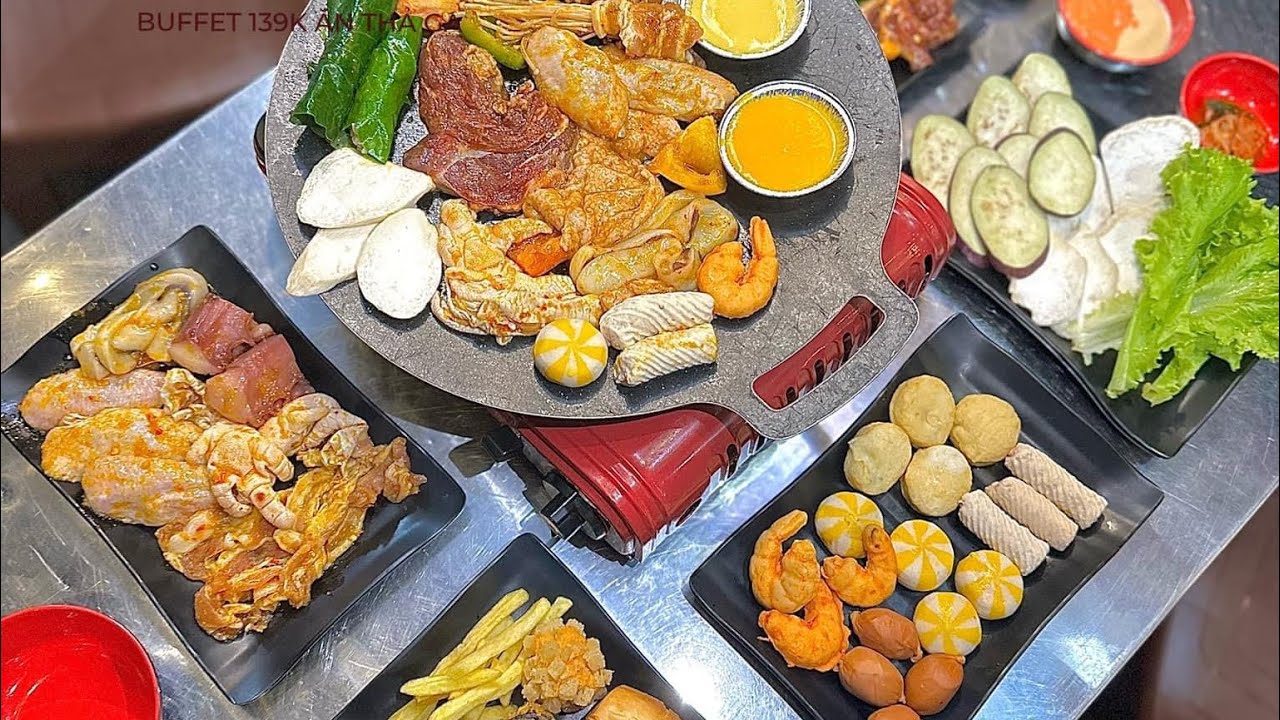 #1308 Quán Buffet Vua Nướng cạnh Huttech mà sinh viên yêu thích - YouTube