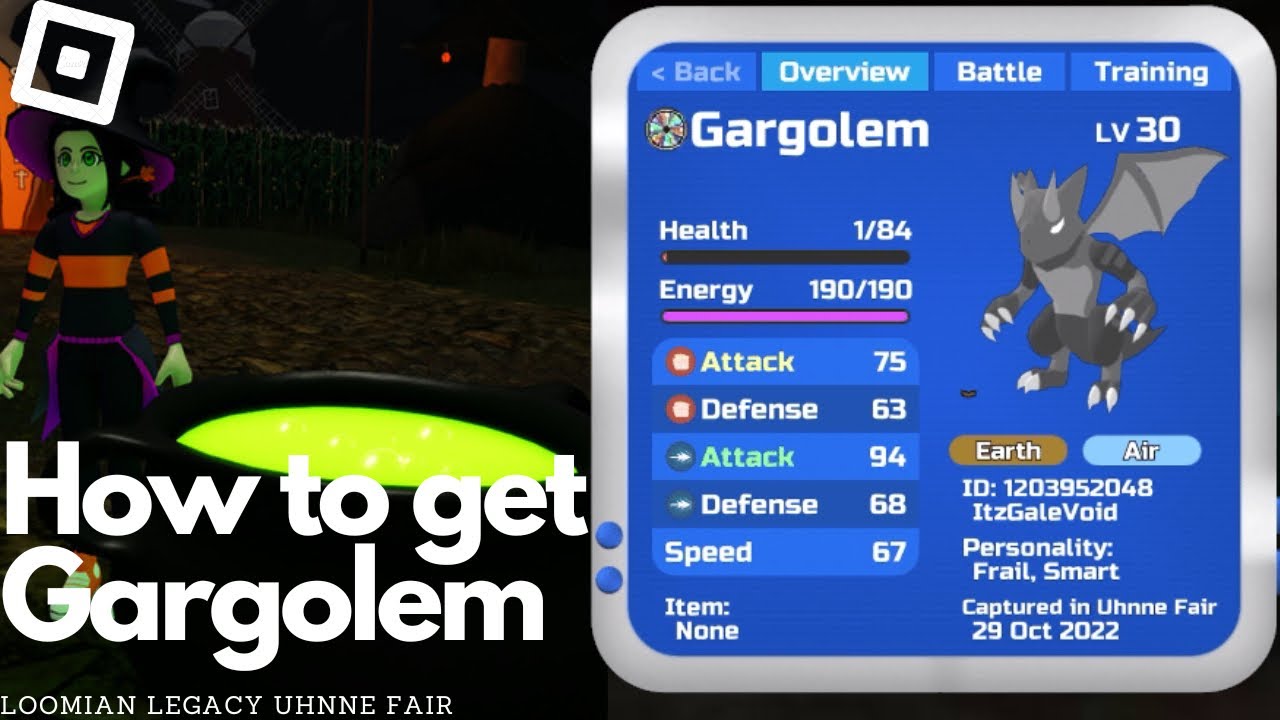 How to get the new roaming GARGOLEM in Loomian Legacy Uhnne Fair ...