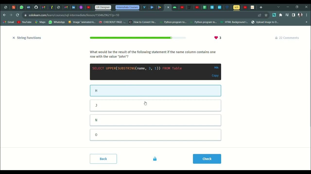 2 String Functions | SQL Intermediate | Sololearn - YouTube