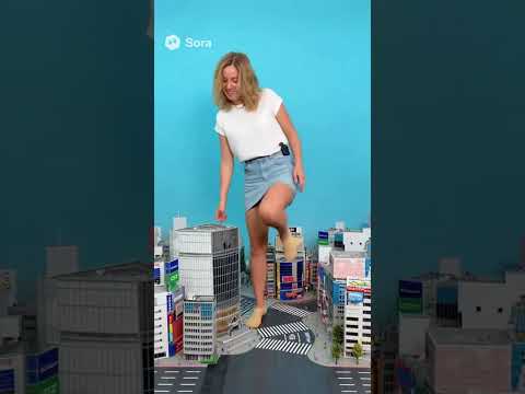 American giantess crushed the Shibuya city in Japan !