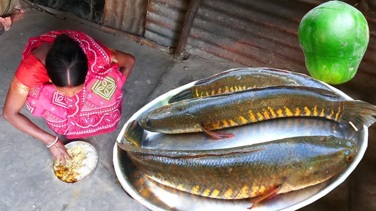 Shol Papaya curry by tribe women | how to cook healthy shol fish papaya ...