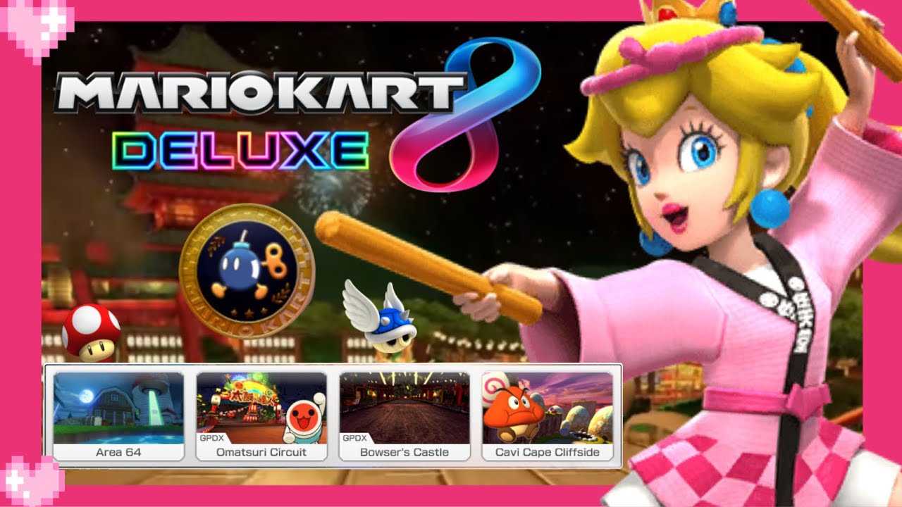 💗 Mario Kart 8 Deluxe (Bob-omb Cup) Happi Peach Gameplay 💗 - YouTube