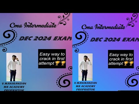 CMA Intermediate study plan for December 2024 term examination - YouTube
