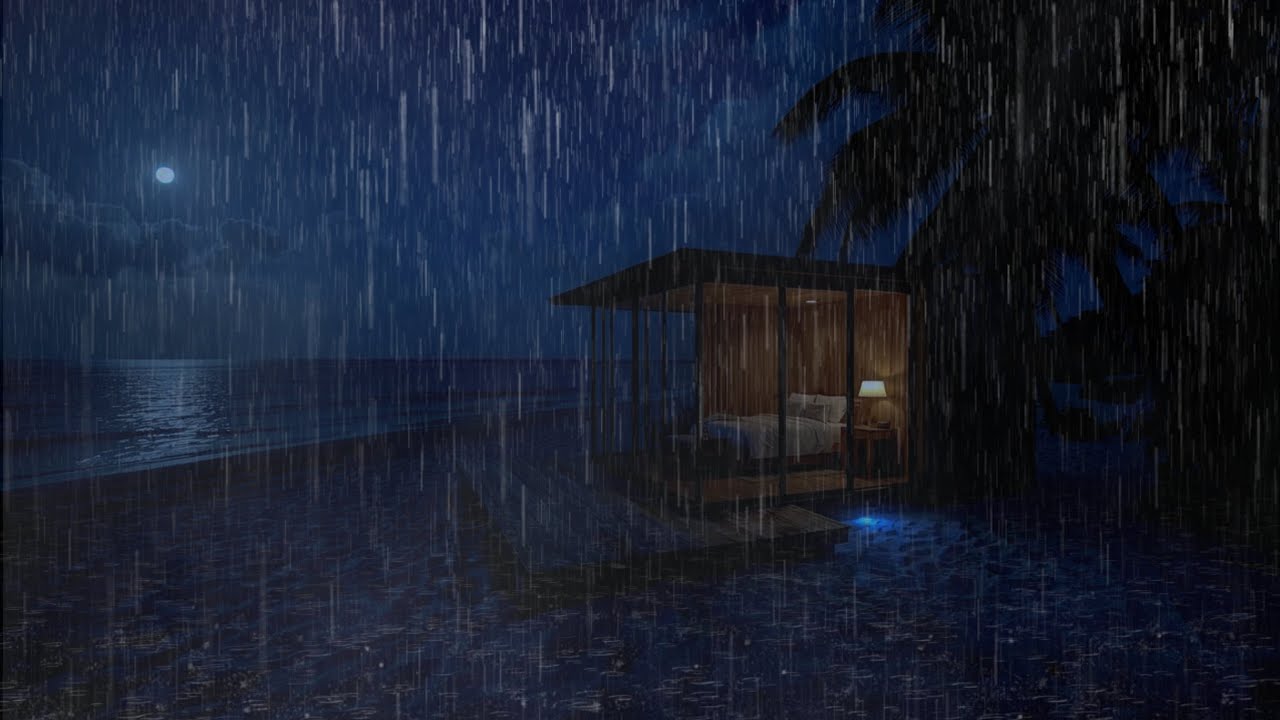 Nightfall Rainstorm at a Coastal Home | Relaxing Rain Sounds for Sleep ...
