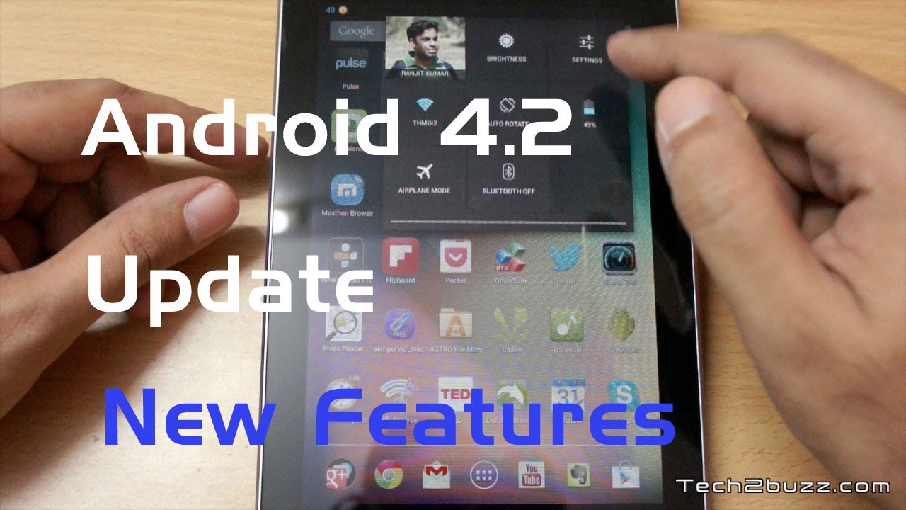 Android 4.2 Update New features using Nexus 7 - YouTube