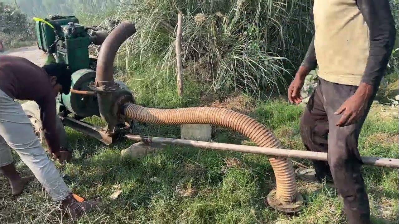 Diesel engine Waterpump machine setup l 8hp pump Machine set ll pani wala sinchai pump l engine ...