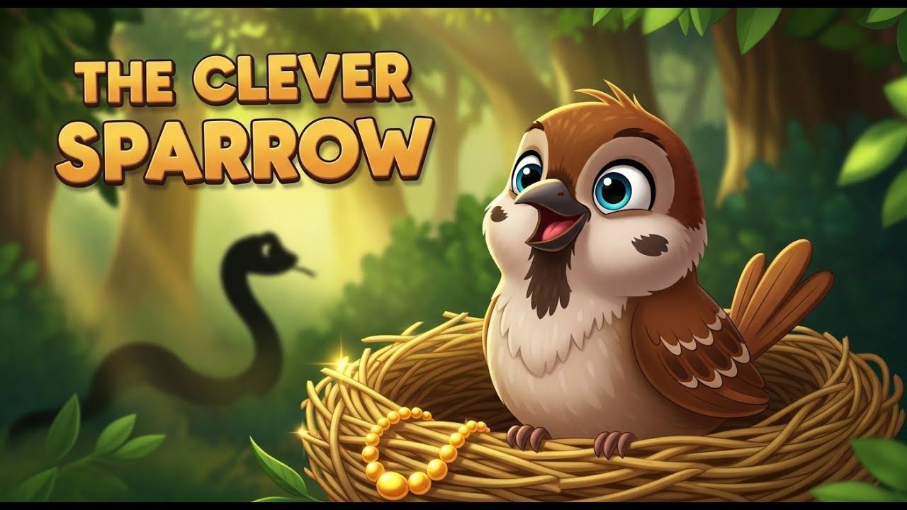 🕊️ The Clever Sparrow | English Moral Story for Kids | Smart Thinking ...