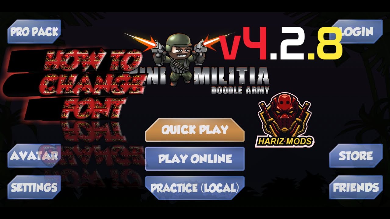 How to change font in mini militia v4.2.8 with apk editor 1st in ...
