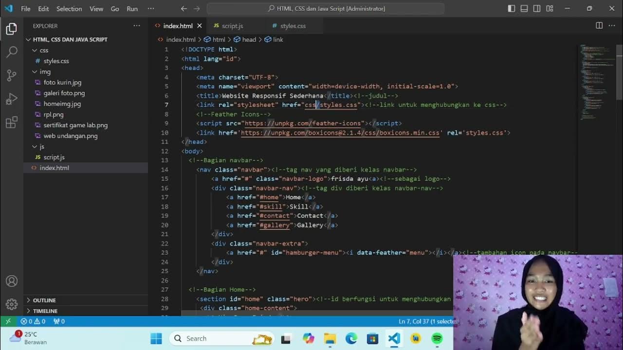 WEBSITE SEDERHANA(HTML,CSS,JAVA SCRIPT) - YouTube