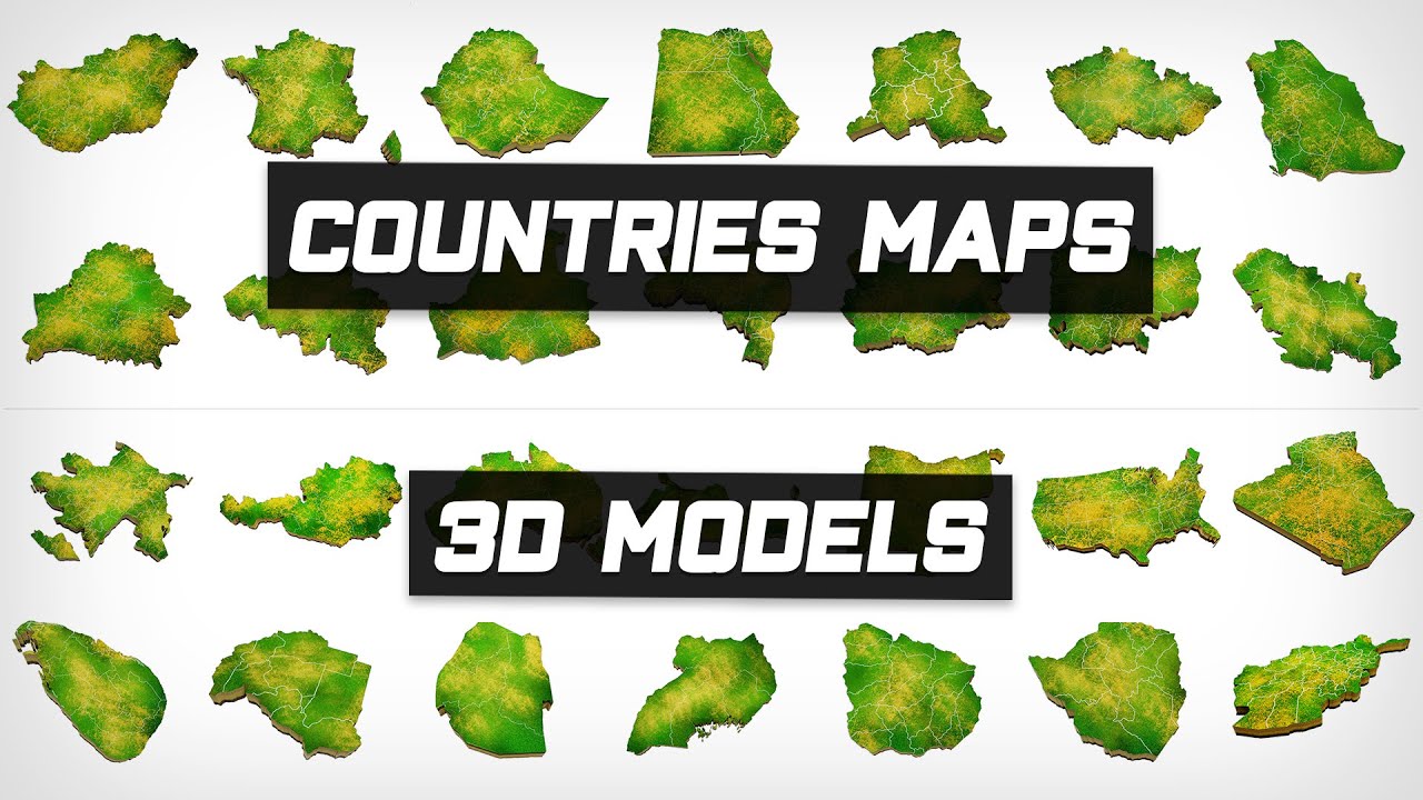 Country map 3d model, 3d model of country maps, 3d models of countries ...