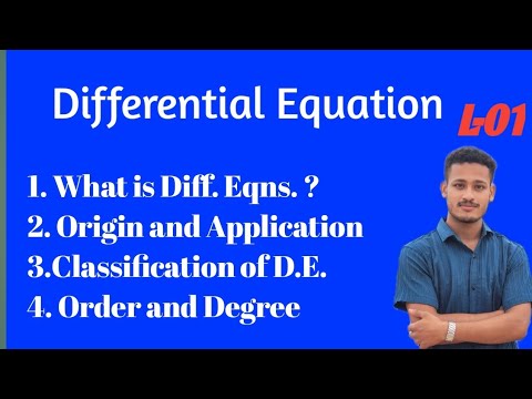 ODE lec-1 | What is Differential equation? Application| Classification | @onlinestudybhaskar ...