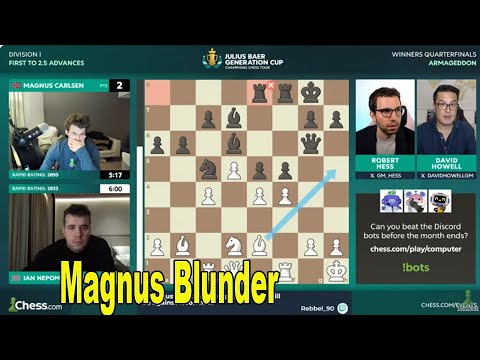 Magnus Vs Ian Nepo, di Armageddon || CCT Generation Cup 2024 - YouTube