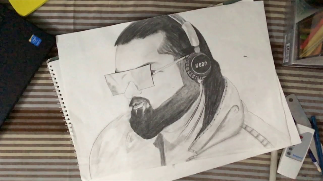 Sketch Of Singer Yo Yo Honey Singh Desipainterscom