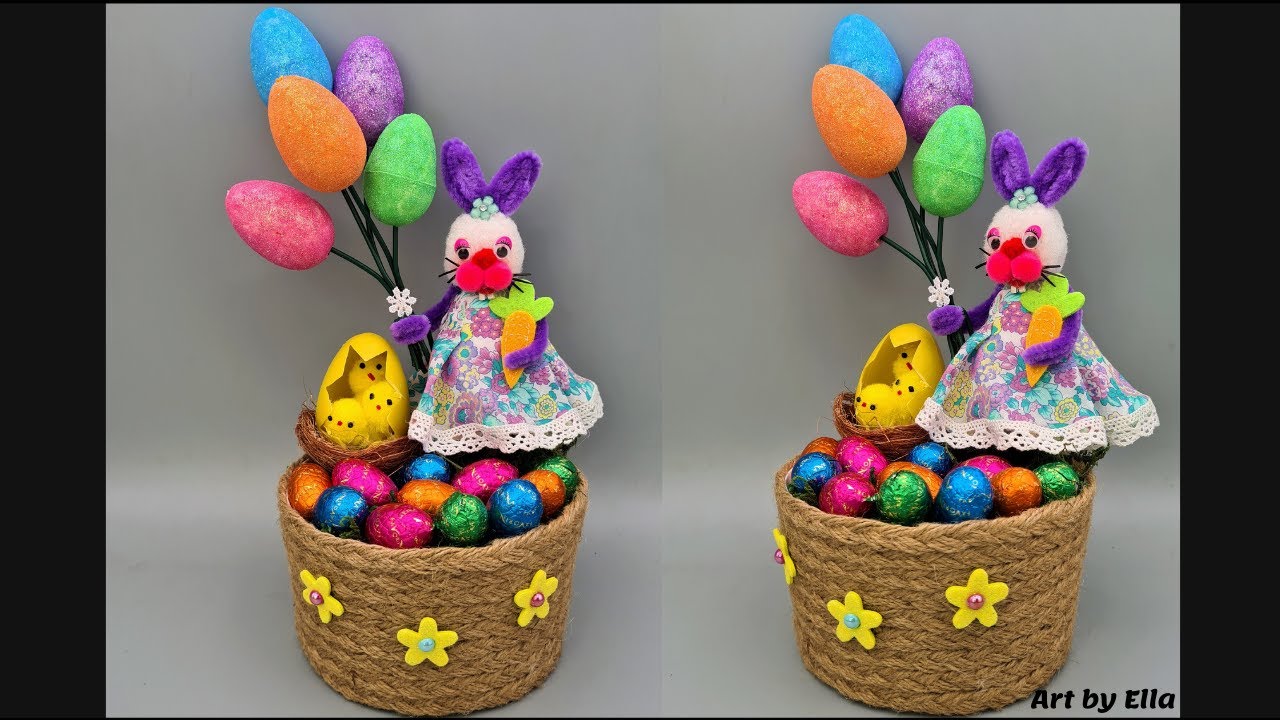 Idei creative cu decoratiuni de Paste!Aranjament de Paste! Iepuras din ...