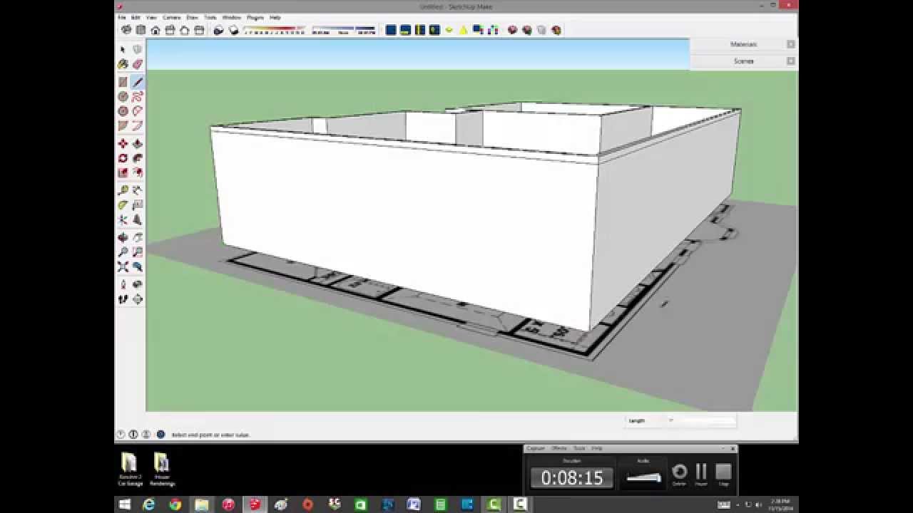 SketchUp Project House Model - Foundation and Walls Tutorial - YouTube