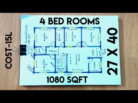 27 X 40 sqft house plan II 27 x 40 ghar ka naksha II 27 x 40 house design