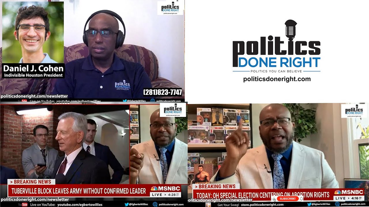 Indivisible Houston Prez. Daniel J. Cohen. Dr. Jason Johnson on Tuberville & GOP voting - YouTube