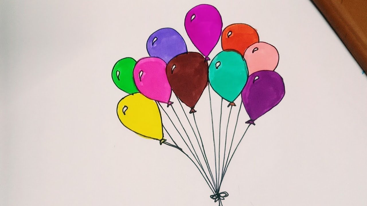 Balloons Drawing Tutorial for Beginners.. How to Draw Balloons Easily ...