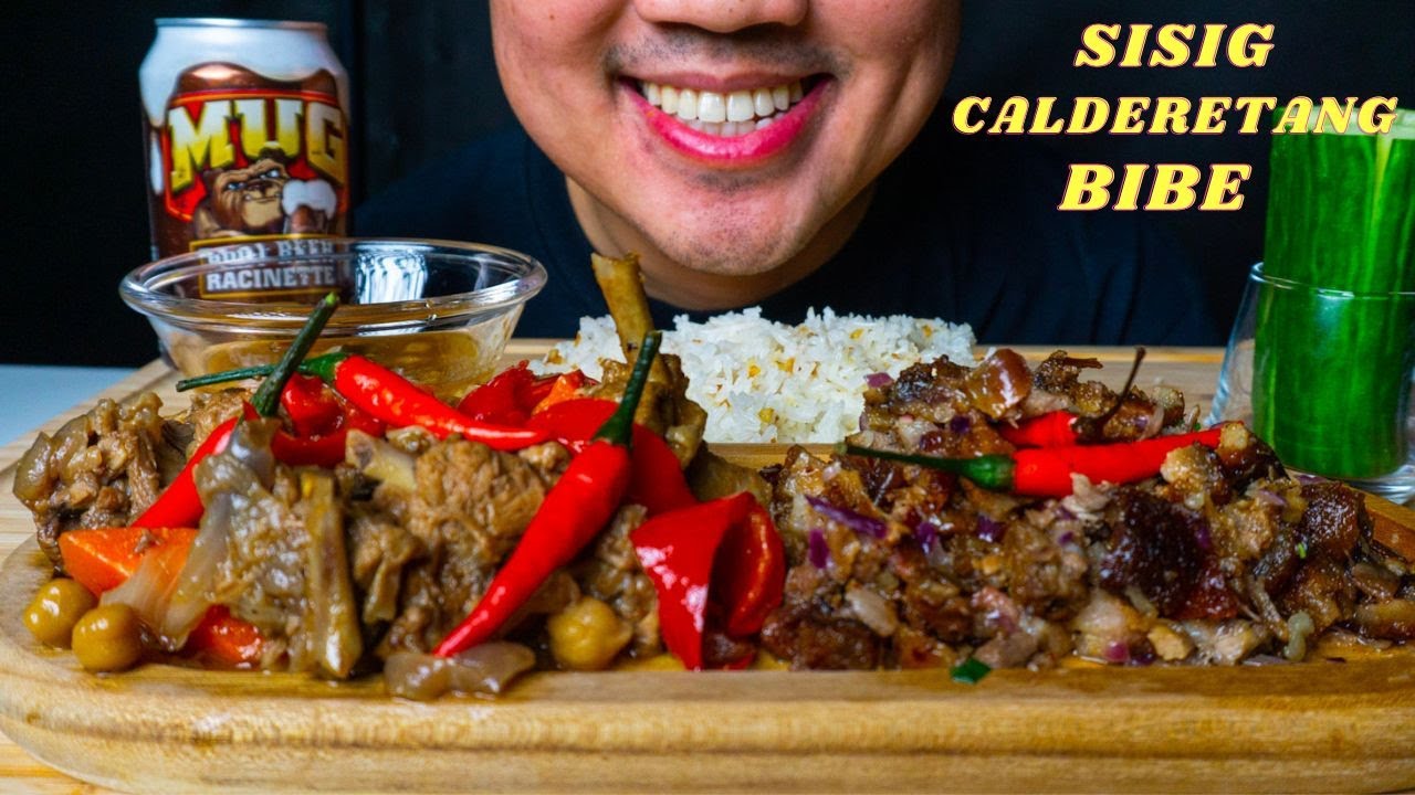 Calderetang Bibe & Sisig I Filipino Food I ASMR Mukbang I @Eat_with_Lo ...