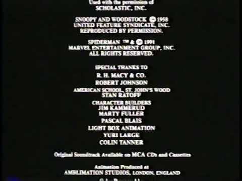 Closing to We're Back! A Dinosaur's Story 1994 VHS
