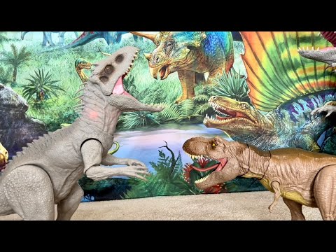Indominus Rex Bite and Swallow Tyrannosaurus Rex Leg - YouTube