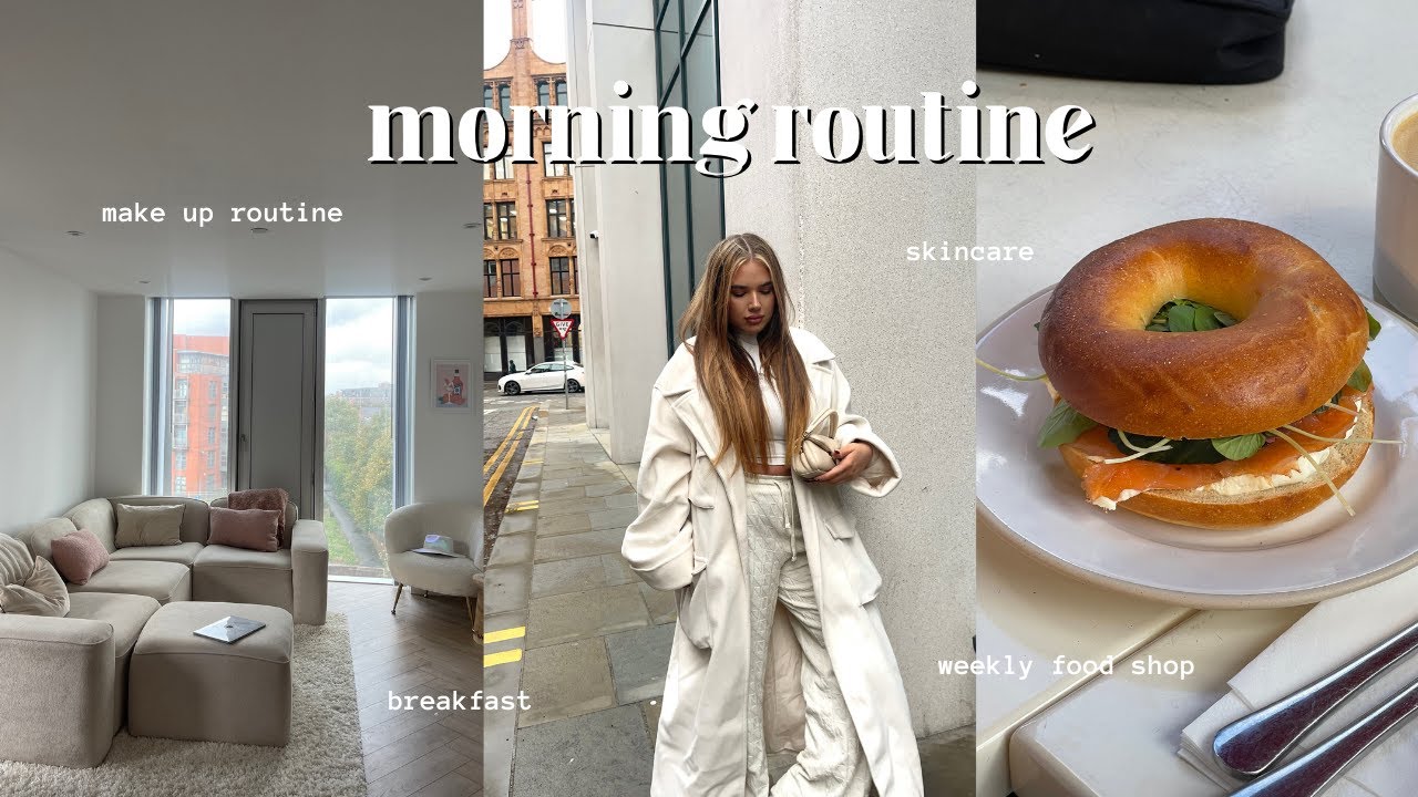 SATURDAY MORNING ROUTINE | breakfast, make up routine + food shop - YouTube