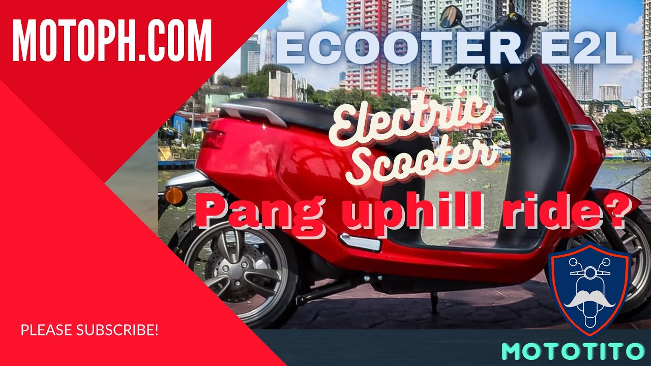 Ecooter E2L - Electric scooter pang uphill ride? - YouTube