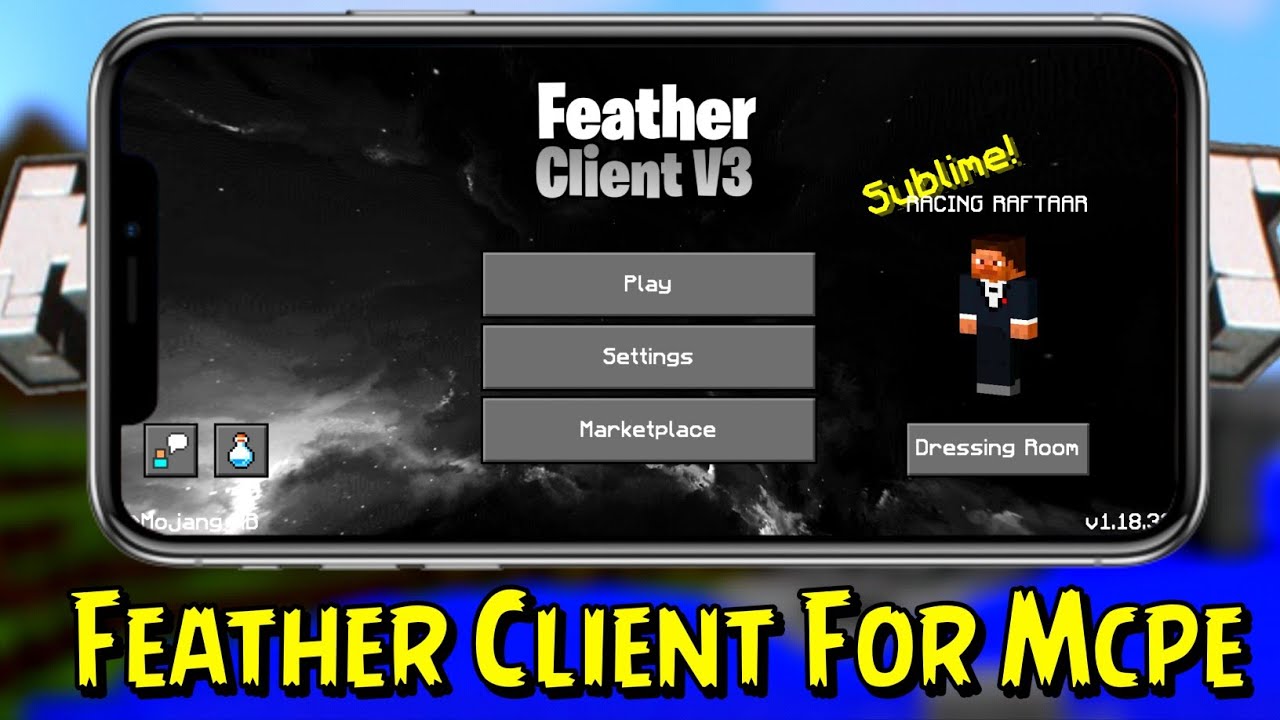 Feather Client For Minecraft Pocket Edition | Best Client For Dark Mode ...