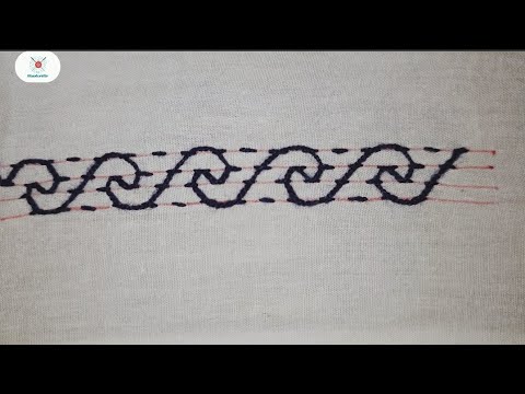 Hand embroidery bodar line /Hand embroidery nokhsi kantha design. - YouTube