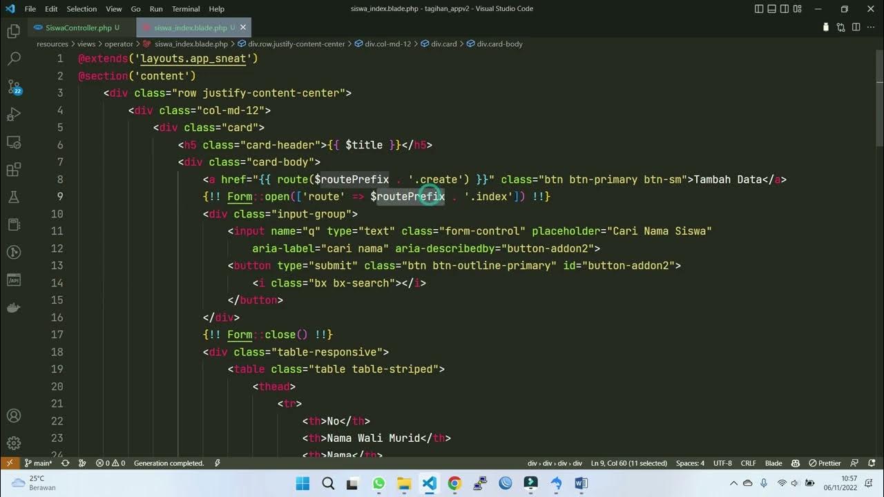 Laravel Proyek #21 Membuat Pencarian Data Laravel - YouTube