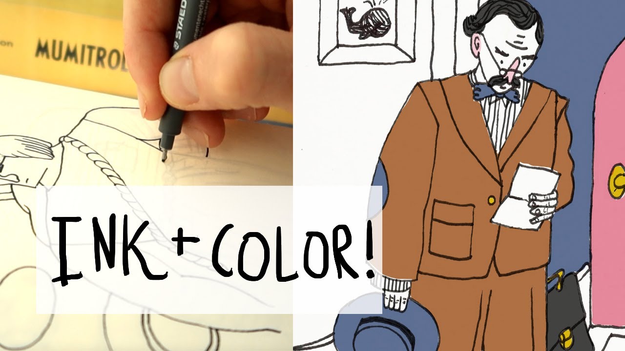 Inking and Coloring Prompt 7 ~ 'TRIP' ~ INKTOBER 2023 - YouTube