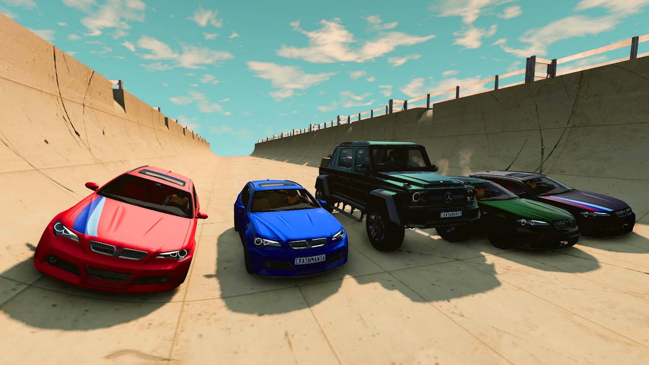Mercedes vs BMW on the big ramp 10 | BeamNG drive - YouTube