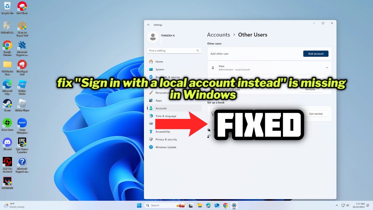 (FIXED) "Sign in with a local account instead" is missing in Windows 10 ...