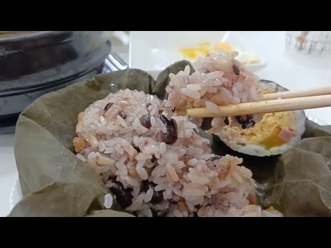 Suman version in Korea binalot sa dahon ng lotus instead na dahon ng ...