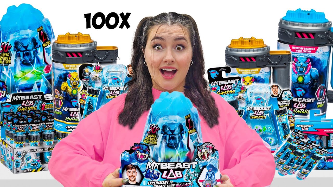 UNBOXING 100 Mr Beast *MYSTERY* Toys - YouTube