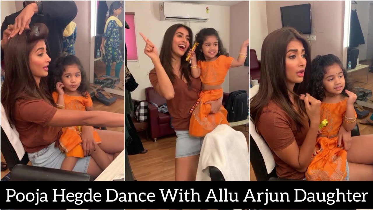Pooja Hegde Dance With Allu Arjun Daughter Allu Arha On Ramuloo Ramulaa ...