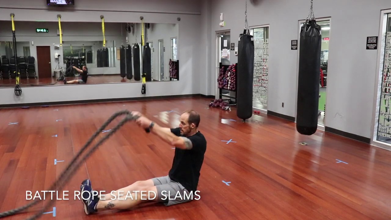 Battle Rope Seated Slams - YouTube