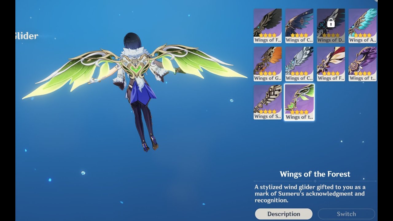 Genshin Impact - Wings of the Forest - Sumeru wings skin - YouTube